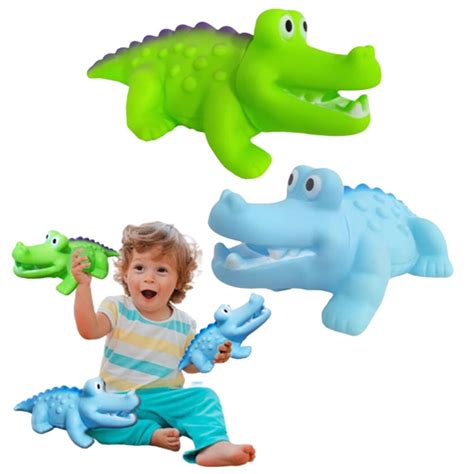 Figureans Toy B849 Rubber Crocodile Press Sound Cute Large Cit