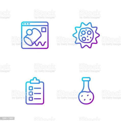 라인 테스트 튜브를 설정하려면 목록 또는 계획 데이터 시각화 및 바이러스를 수행합니다 그라데이션 색상 아이콘입니다 벡터 개념에 대한 스톡 벡터 아트 및 기타 이미지 Istock