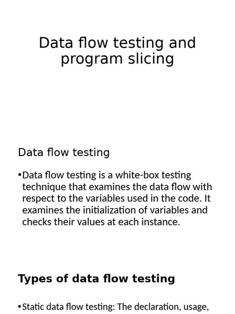 Data Flow Testing And Program Slicing Pdf Computer Programming Software Engineering