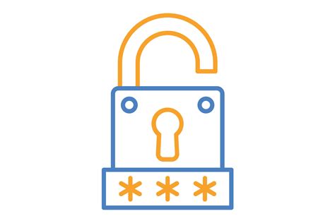 Password Key Blue And Orange Line Icon Graphic By Maan Icons · Creative Fabrica