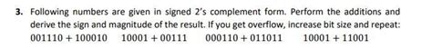 solved following numbers are given in signed 2 s complement