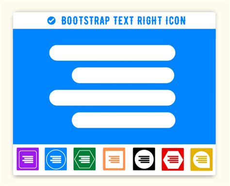 Bootstrap Text Right Icon Textbook Bi Bi Text Right Icon Code HTML CSS Color Button