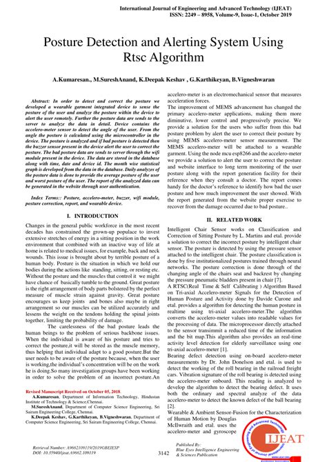 Pdf Posture Detection And Alerting System Using Rtsc Algorithm