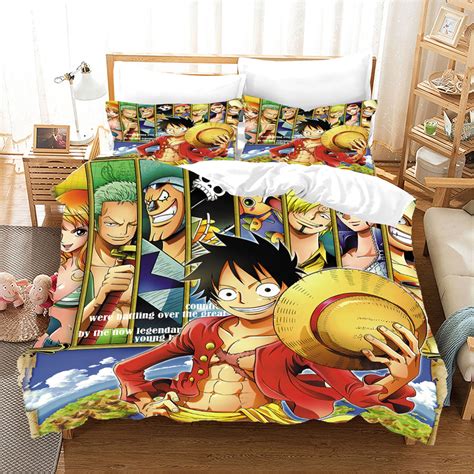 3 Piece One Piece Duvet Cover Set Vibrant Hat Bedding Nami Perfect