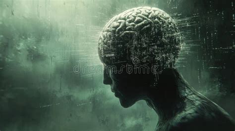 Digital Brain Artificial Intelligence Concept Neural Network Human Head With Brain