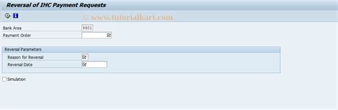 FIHB SAP Tcode Reversal Of IHC Payment Requests Transaction Code