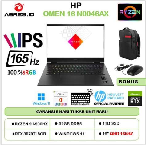 Jual Hp Omen N Ax Rtx Ti Gb Ryzen Hx Gb Tbssd Qhd Backlit Win Ohs Di