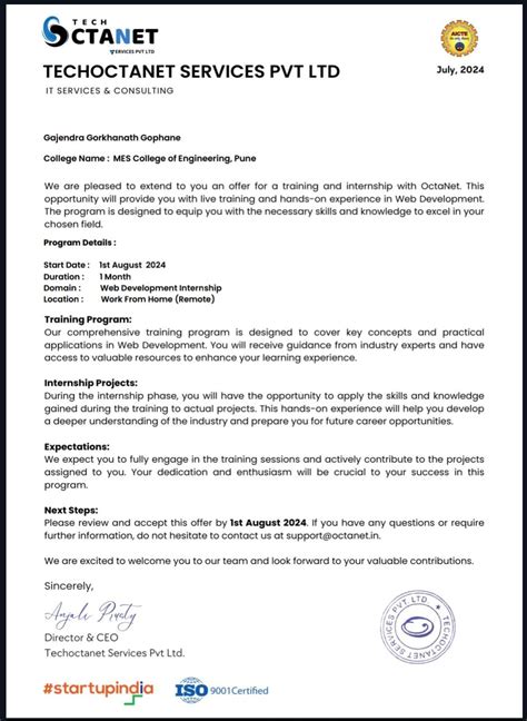 Gajendra Gophane On Linkedin Octanet Intern Web