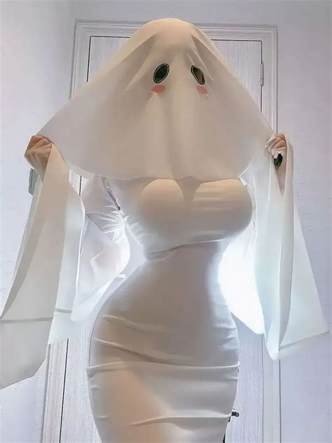 Halloween Cosplay Costume Dress For Cute Ghost Girl Mrs Apricot In