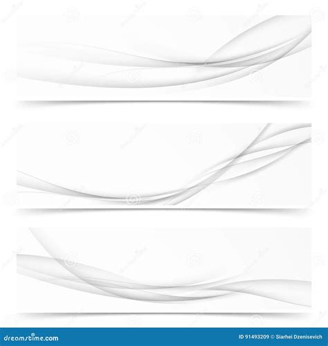 Collection Of Three Minimalistic Grayscale Soft Flyers Stock Vector