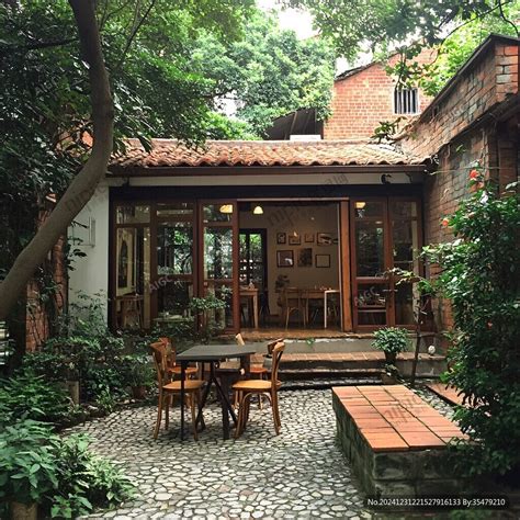 Ai创作图新式花园里弄 林间咖啡屋 私厨庭院 林间小茶室 文艺小院 蒲墅里 一楼小院 咖啡屋门庭 独幢小院 红砖厂创意园 幽静谧小院 庭院咖啡馆 庭院小聚 红砖厂创意产业园 鼓浪屿民宿