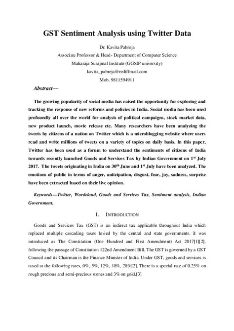 Doc Gst Sentiment Analysis Using Twitter Data