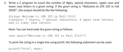 Solved 2 Write A C Program To Count The Number Of Digits