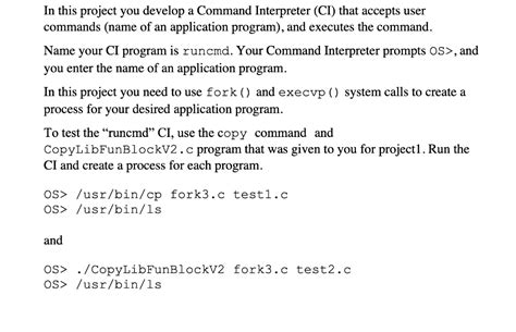 solved in this project you develop a command interpreter