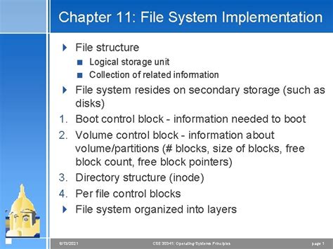 chapter 11 file system implementation 4 file structure