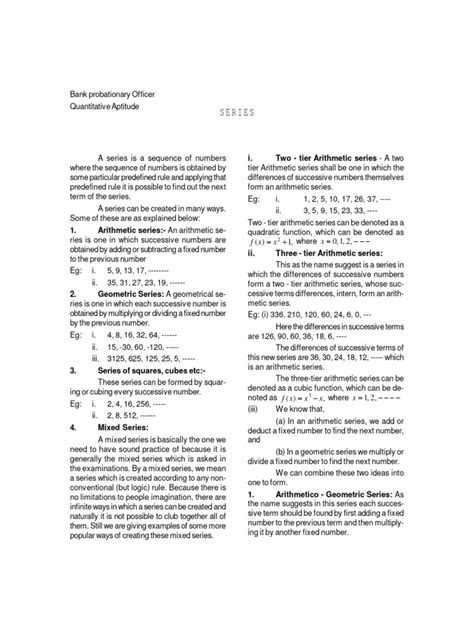 Series Imp Pdf Arithmetic Mathematics