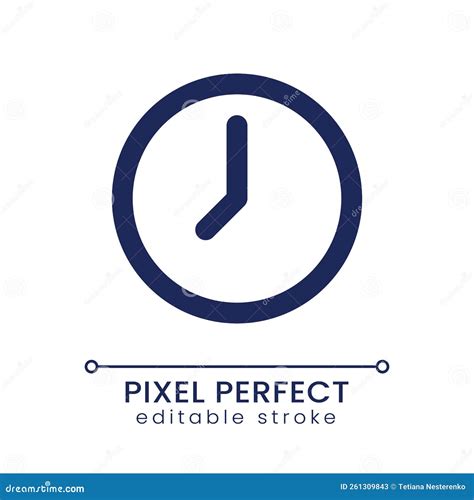Clock Pixel Perfect Linear Ui Icon Stock Vector Illustration Of Interface Linear