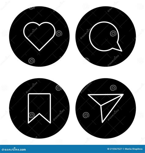 Social Media Icons Instagram Like Comment Share And Save Icons Stock