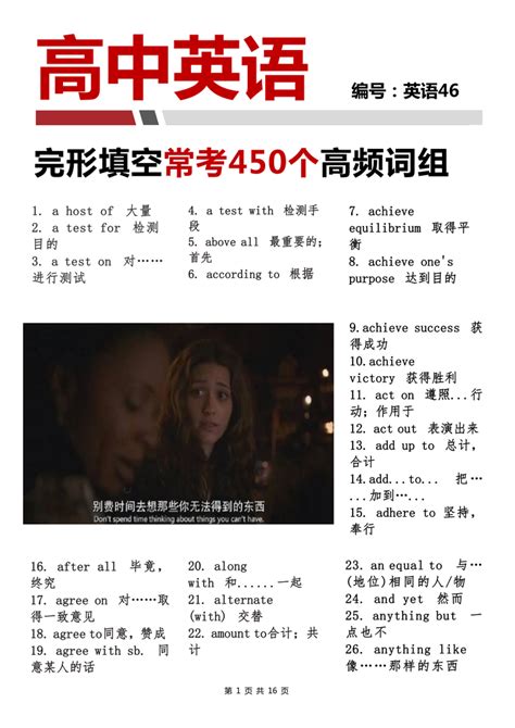 资深教师：高中英语完形填空常考的450个高频词组，建议人手一份 知乎