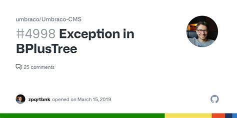 Exception In Bplustree · Issue 4998 · Umbracoumbraco Cms · Github