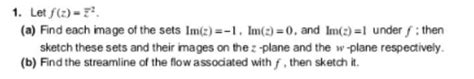 1 Let f z zˉ2 a Find each image of the sets Chegg com