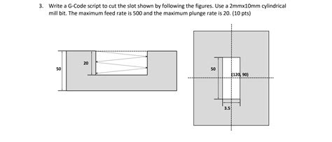 Solved 3 Write A G Code Script To Cut The Slot Shown By Chegg Com