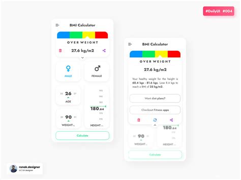 BMI Calculator DailyUI On Behance