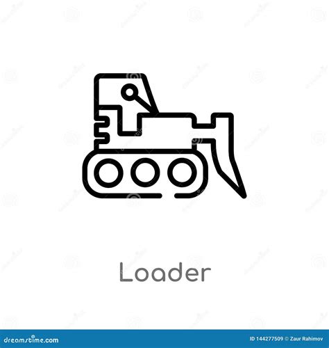 Outline Loader Vector Icon Isolated Black Simple Line Element Illustration From Construction
