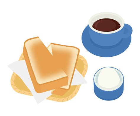 トーストとゆで卵のモーニングセットのイラスト 無料のフリー素材 イラストエイト