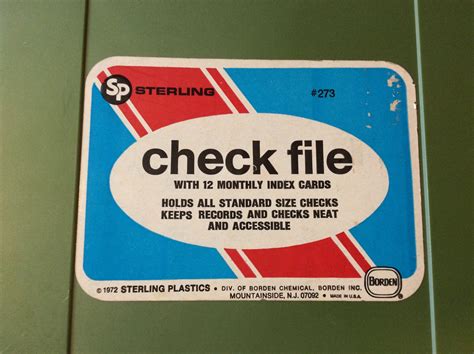 Sterling Check File 12 Index Cards Etsy