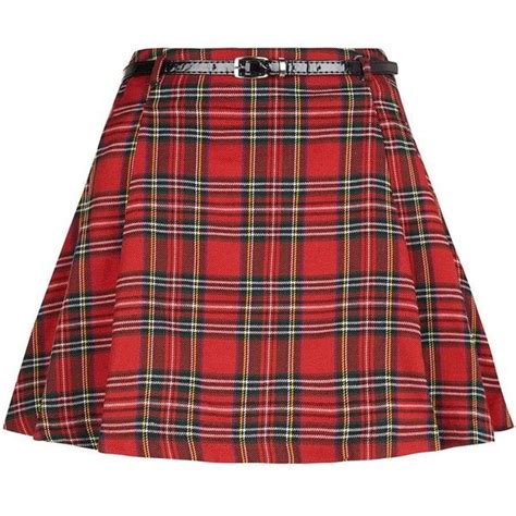 Parisian Red Tartan Pleated Mini Skirt 15 Liked On Polyvore