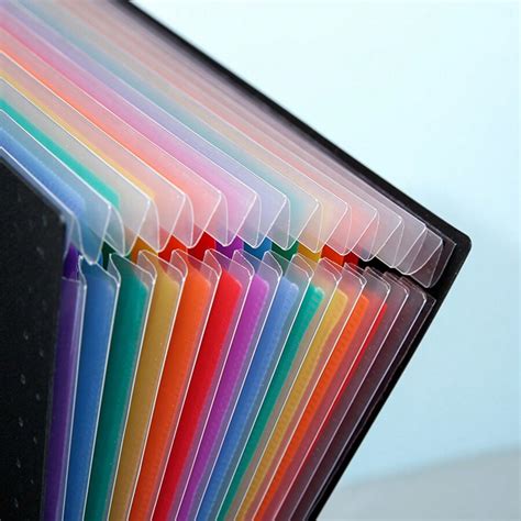 Expanding A4 Size Accordion Document Folder With Slanted Opening For Babes To Store Exam