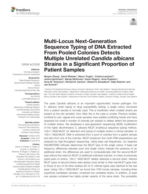 Pdf Multi Locus Next Generation Sequence Typing Of Dna Extracted From
