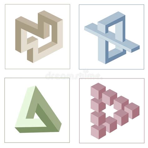 Different Optical Illusions Of Impossible Objects Different