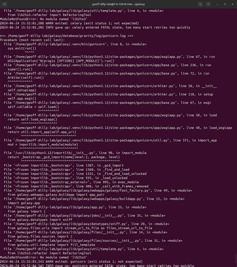 Need Help Installing Galaxy Modulenotfounderror No Module Named