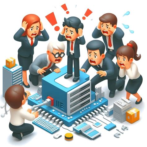 Urgent Team Scrambling To Fix Technical Issue High Resolution 3d Flat
