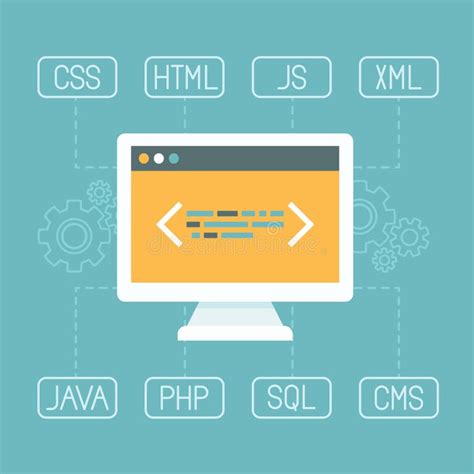 Web Application Software Development Code Programming Vector Stock