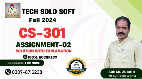 Cs301 Assignment 2 Solution Fall 2024 By Tech Solo Soft Cs301 Assignment No 02 Solution Fall
