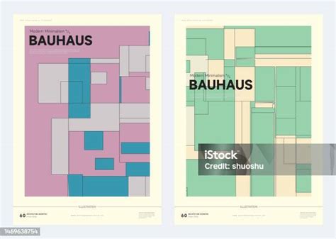 바우 하우스 현대 미니멀리즘 인테리어 구조 패턴 커버 디자인 템플릿 배경 가구에 대한 스톡 벡터 아트 및 기타 이미지 가구 가리기 가정의 방 Istock