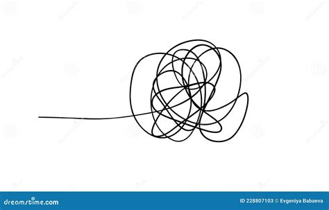 Vector Random Chaotic Lines Isolated On White Background Stock Vector Illustration Of Mess