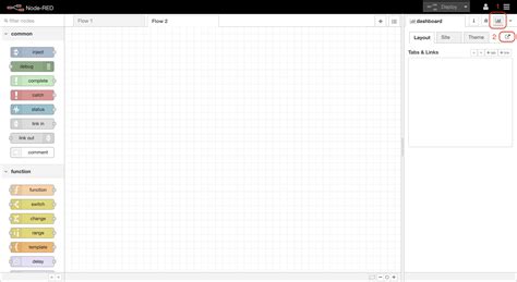 accessing node red dashboard iotflows
