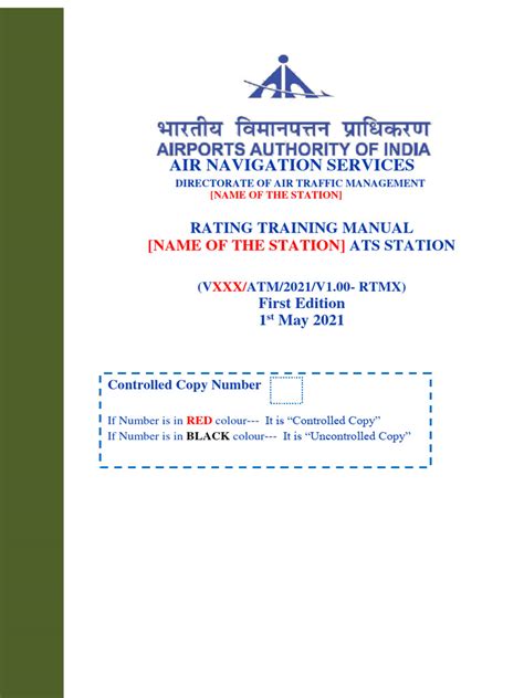 Generic Rtm Template First Edition Rev 1 17 Oct 2022 Pdf Air Traffic Control Flight
