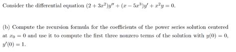 solved consider the differential equation 2 3x 2 y x