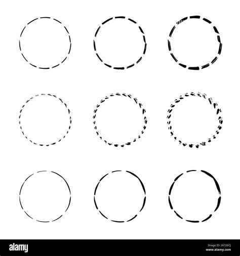 Hand Drawn Circles Sketch Round Frames In Doodle Style Simple Hand