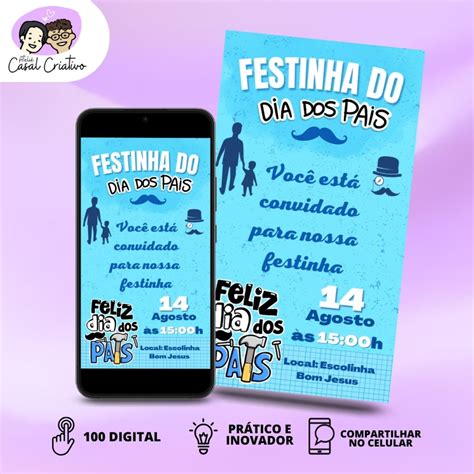 Convite Digital Dia Dos Pais Elo7 Produtos Especiais