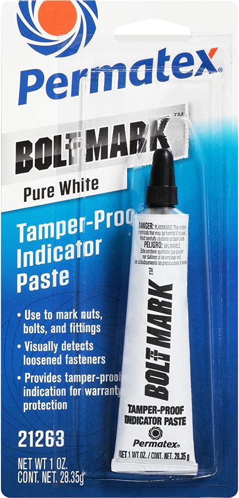 Permatex 21263 Bolt Mark Tamper Proof Indicator Paste White 0 2 Ounces Automotive