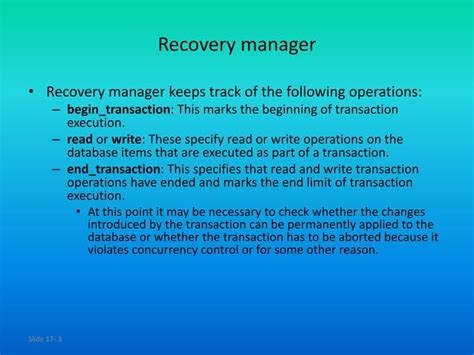 Adbms 34 Transaction Processing And Recovery Ppt