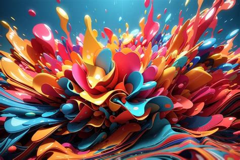 Premium Ai Image Abstract Colorful Splash 3d Background Generative Ai Background