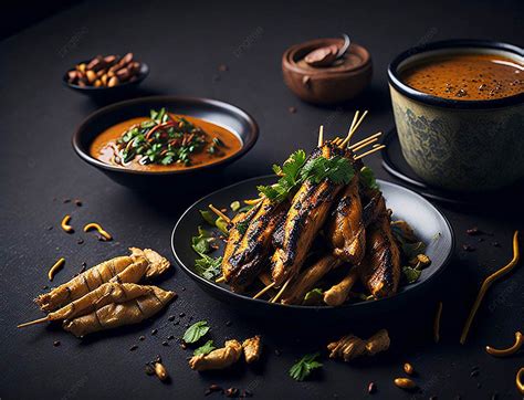 땅콩 소스를 곁들인 맛있는 치킨 사테 배경 사테 치킨 사테 음식 배경 일러스트 및 사진 무료 다운로드 Pngtree