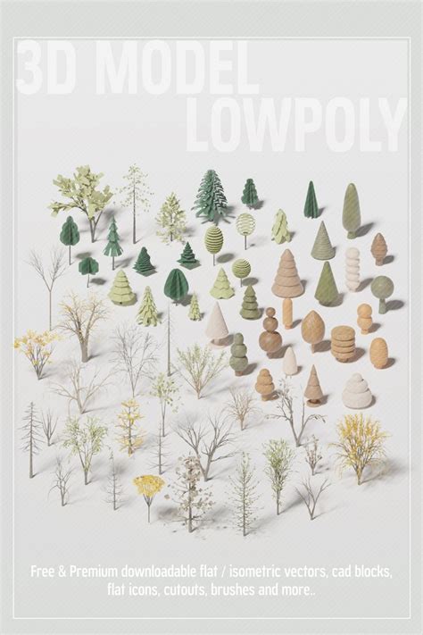 3d Model Physical Model Trees Bundle Architectural Trees